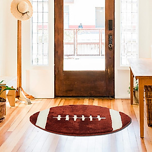 Beyond Deco Hand Tufted American Football Area Rugs 45" W X 29" L - Unique Machine Washable Perfect for Bathroom, Bedroom, Kitchen, Living Room - Non Slip Aesthetic Home Decor
