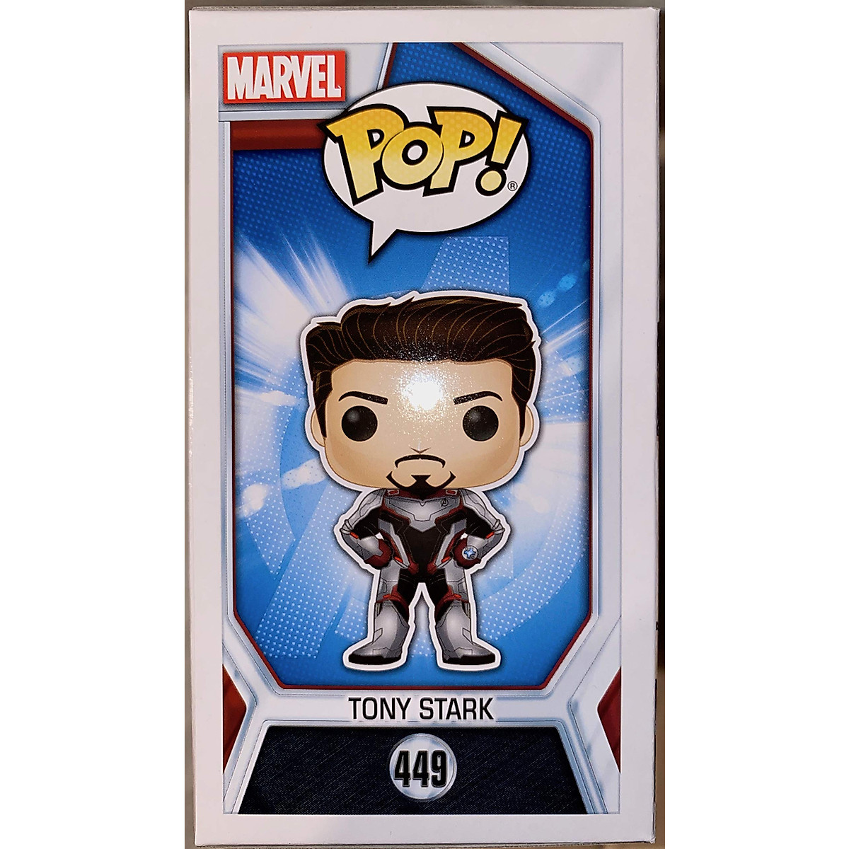 Funko Pop Avengers Endgame Tony Stark Iron Man Glow in the Dark Action Figure Red and Gold