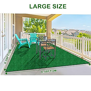 Artificial Grass, Large Artificial Turf 6.56FTx6.56FT, Synthetic Grass Mat Training Pad for Small/Medium/Large Dogs, Fake Grass Rug with Drainage Holes, Indoor Outdoor Rug Patio Lawn Decoration