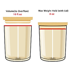 12 Pack Glass Candle Jars for Making Candles, 10 OZ Empty Candle Tins with Bamboo Lids, Bulk Clean Candle Containers Wholesale Candle Glass - Dishwasher Safe, Frosted