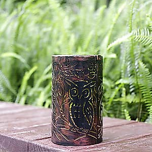 Esgarden Solar Lantern Bronze Owl Outdoor Light Solar Hanging Lanterns Retro Metal Solar Lantern with Handle Garden Decor Table Lights for Patio Yard Pathway (7.9 inch) (owl)
