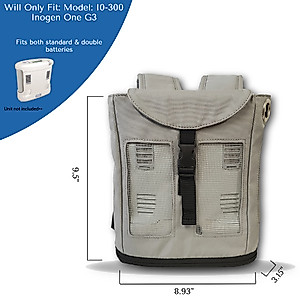 O2TOTES USA Premium Ultra Lightweight Backpack fit for the Inogen One G3 Unit (Patented Design) (gray) Fits Units: IS0-300 OR IO-300/NEW IMPROVED DESIGN