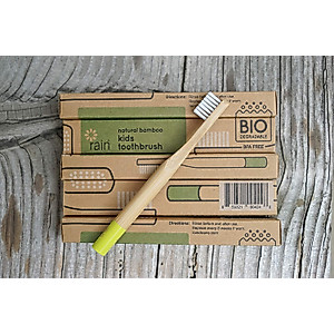 Rain Organic Bamboo Baby Kids Toothbrush - 100% Safe Infant Toddler Toothbrush 6 to 12 Months and Up, Natural BPA-Free Biodegradable Wood Toothbrush Extra Soft Bristles Children's Dental Care (3 Pack)