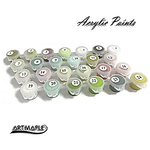 Artmaple Paint by Number for Adults Beginner Kids, Ideal Gift Choice for Birthday,Anniversary or Any Festival. DIY Acrylic for Decor Canvas Roll (16x24, Flowers in Glass Bottles)