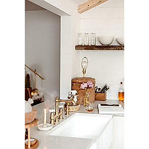 Kingston Brass KS7277PXBS English Country 8" Bridge Kitchen Faucet with Sprayer, Brushed Brass