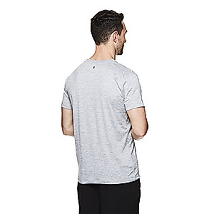 Gaiam Men's Everyday Basic V Neck T Shirt - Short Sleeve Yoga & Workout Top - Sleet Heather Everyday, Small