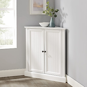 Crosley Furniture Shoreline Stackable Corner Pantry, White