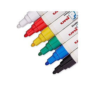 Uni-Paint Oil Based Marker, Medium Point, Assorted Inks,63630, 6/Set