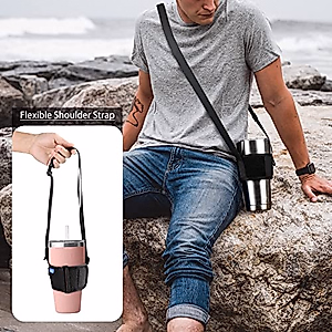 Xxerciz Tumbler Carrier Holder Water Bottle Carrier with Shoulder Strap, Fit for Simple Modern, Yeti, Rtic, Hydro Flask Tumbler Drink Carrier with Carrying Handle Water Bottle Holder for Walking