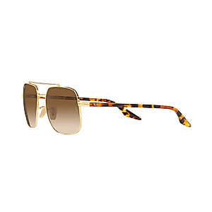 Ray-Ban RB3699 Square Sunglasses, Gold/Clear Brown Gradient, 56 mm