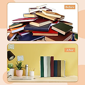 2 Pieces Boho Macrame Bookends Metal Book Stopper Farmhouse Modern Decorative Book Ends Movies CD Book Holders for Office Home Book Shelf (7.9x5.9x3.6 inch)