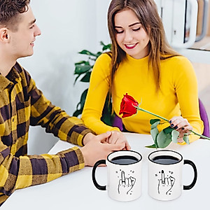 Maustic Wedding Gifts, Engagement Gifts for Couples Bride and Groom, Ring Finger Mug, Bridal Shower Gifts, Newlywed Anniversary Presents for Couples, Just Married Gifts, Mr and Mrs Gifts, Mug Set of 2