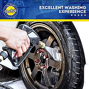 TOOLCY Pressure Washer Short Gun, Commercial 5000 PSI / 10.5 GPM with Nozzle Tips, 3/8" Swivel USA-NPT Thread x Quick Socket, Sturdy Design for Gas Power Washer