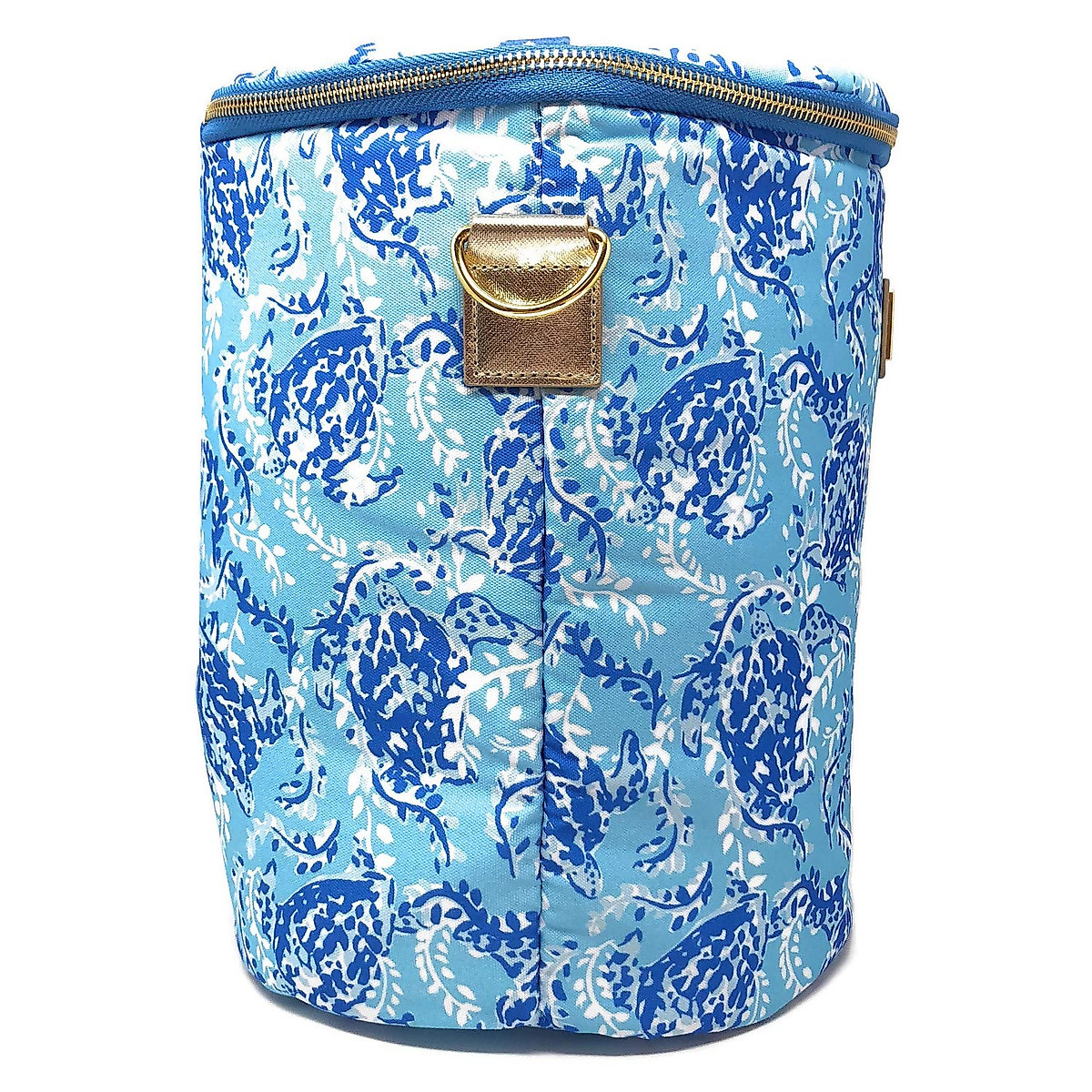 Lilly Pulitzer Blue Insulated Beach Cooler with Adjustable Strap, Turtley Awesome