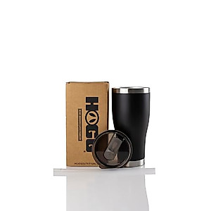 Hogg Modern Curve 30 oz Tumbler - Black, Powder Coated Tumbler, Bulk Tumblers with Lids and Straws, Engravable Blanks, Powder Coated Tumblers for Laser Engraving, Etching, Vinyl, DIY