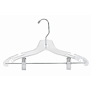 Only Hangers Children's Clear Plastic Suit Hanger w/Clips - 14" (50)