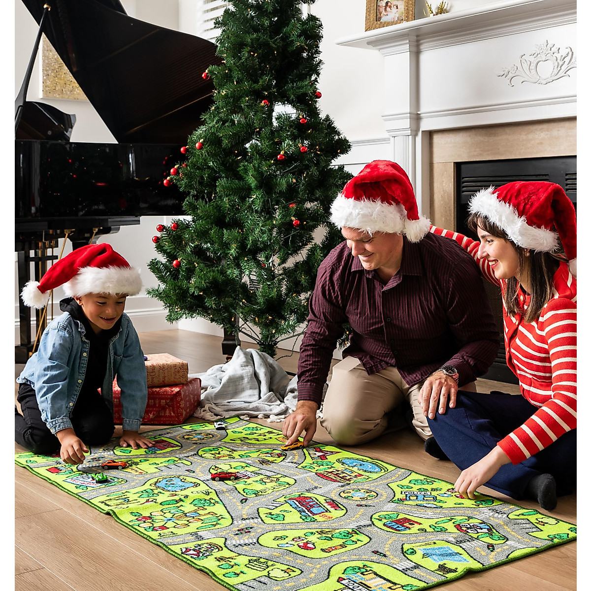 ToyVelt Kids Carpet Playmat Car Rug – Educational Road Traffic Carpet Multi Color Play Mat - Best Kids Rugs for Playroom & Kid Bedroom – for Ages 3-12 Years Old (43" L x 26" W)