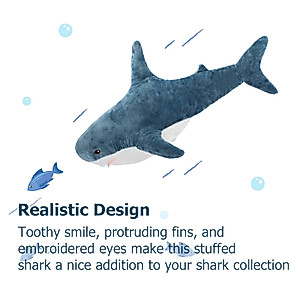 MorisMos Giant Stuffed Animal Shark Plush, Shark Stuffed Animal Large, Soft Shark Pillow Stuffed Toy for Kids, 32in