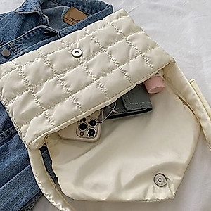 Juoxeepy Puffer Crossbody Bag for Women Puffy Purse Quilted Puffer Bag Padded Satchel Purse Lightweight Puffer Shoulder Bag