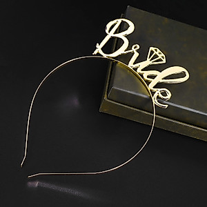 Yolev Bachelorette Party Accessories Set, 3 Piece Rose Gold Bridal Shower Decoration Accessories-Bride to Be Sash and Veil Bride Headband for Bachelorette Party Supplies