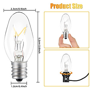 Jahy2Tech 6Pcs Flea Trap Replacement Light Bulbs C7 E12 Night Light Bulbs 130V 7W Incandescent Equivalent for Most Flea Traps