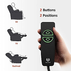 MCombo Electric Power Recliner Chair with Vibration and Heat, Extended Footrest, USB Ports, 2 Side Pockets, Cup Holders, Faux Leather 8015 (Not Lift Chair) (Black)