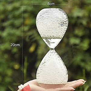 Handmade Timer Bubble Singing Dream Foam Crystal Hourglass Glass Craft for Lover Birthday Present 8 Inch 20 cm High -Purple