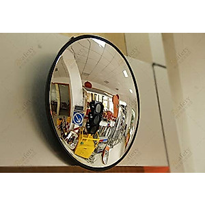 Traffic Curved Convex Wide Angle Mirror, 30 cm / 12", Unbreakable for Road Safety Shop Security with Adjustable Wall Fixing Bracket