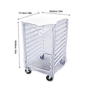 Pan Rack Cover, Bun Pan Rack Cover, Waterproof and Dustproof Bread Rack Cover, Transparent Foldable Foodservice Bread Rack Cover for Home Kitchen Restaurant Bakery (10 Tier)