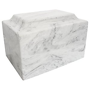 Carrera Classic Cultured Marble Cremation Urn for Ashes, Gray Urn, Grey, Adult Sized Cremation Urn for Human Ashes, Ground Burial, Home Memorial and Funeral Cremation Urn