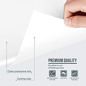 12" x 12ft Heat Transfer Vinyl Rolls, PU (Strong Stretchy) HTV Vinyl White for Shirts, Sooez Iron on Vinyl for All Cutter Machine, Easy to Cut & Weed for DIY Heat Vinyl Design, Matte Finish