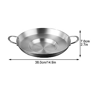 Hemoton Comal Cazo Stainless Steel Concave Comal para Tacos Heavy Duty Outdoors Cazo Griddle Fryer Cookware Wok Pan Fry Pans Chicharron Deep Frying Bowl Cookware Para Carnitas 38cm/15