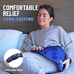 Glacial Comfort Gel Ice Pack for Injuries Reusable - (12" x 8") Cold Pads for Back Pain, Hip, Knee, Shoulder, Muscle Strains, Migraine & Postpartum Recovery with Flex Technology - Compression Pad.