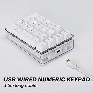 Magicforce Mechanical Number Pad for Laptop 21-Key Wired Numeric Keypad with Blue LED Backlit USB Number Pad for Laptop Desktop Computer PC (Blue Switch)