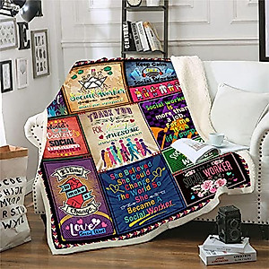 CYREKUD Social Worker Gifts for Women Blanket,Social Worker Gifts Throw Blanket,Social Worker Office Decor Blanket,Social Worker Soft Warm Blanket for Home Bedroom Sofa Couch Christmas Decor 50"x 60"