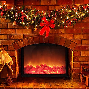 Fireplace Lamp,Flame Effect Rectangle Fire Place Lantern Simulated Fireplace Light for Entrance Decks Patio Kitchen Cabinets Coffee Table Window Sill (#1)