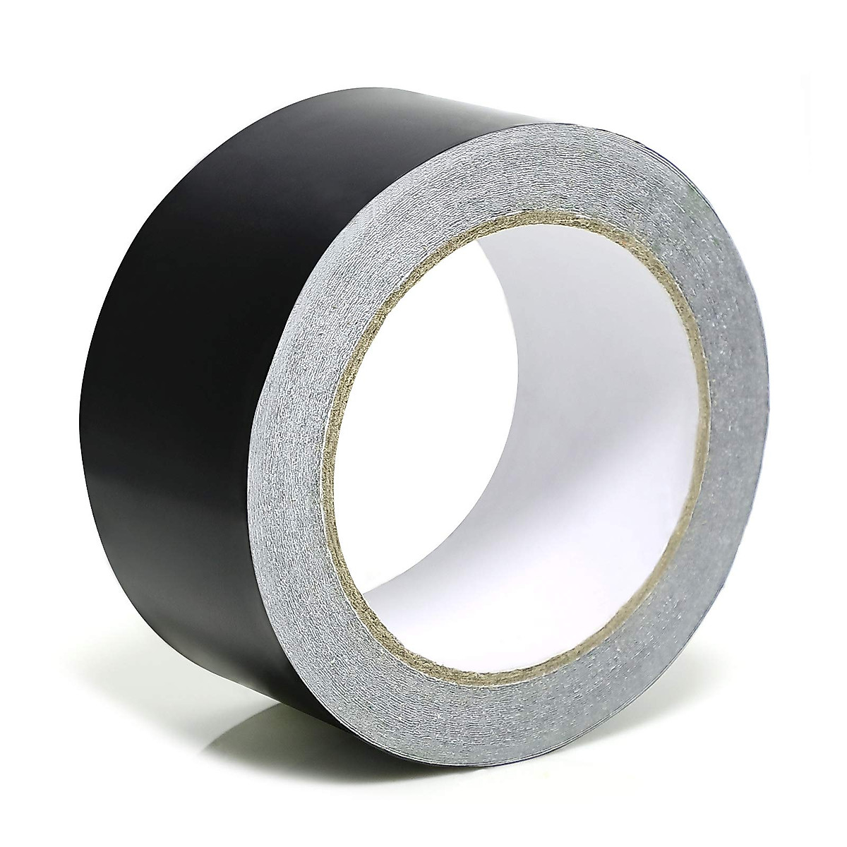 MISSYOUNG Aluminum Black Foil Tape 2 Inch x 64 Feet 3.9 Mil Thick Black Adhesive Aluminum Foil Tape High Temp Heavy Duty Adhesive HVAC Sealing Hot Cold Air Duct Tape for Pipe