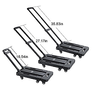 Boshen 440lb 18.50"x11.81"x3.54" Heavy Duty Luggage Cart Dolly Folding Platform Moving Warehouse Push Hand Truck
