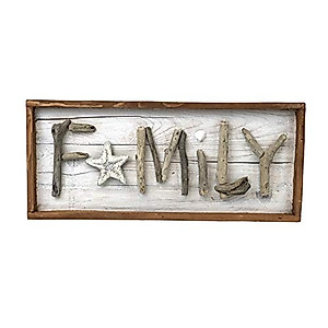 Beachcombers B22136 Reclaimed Wood Metal Family Wall Plaque, 18-inch Length