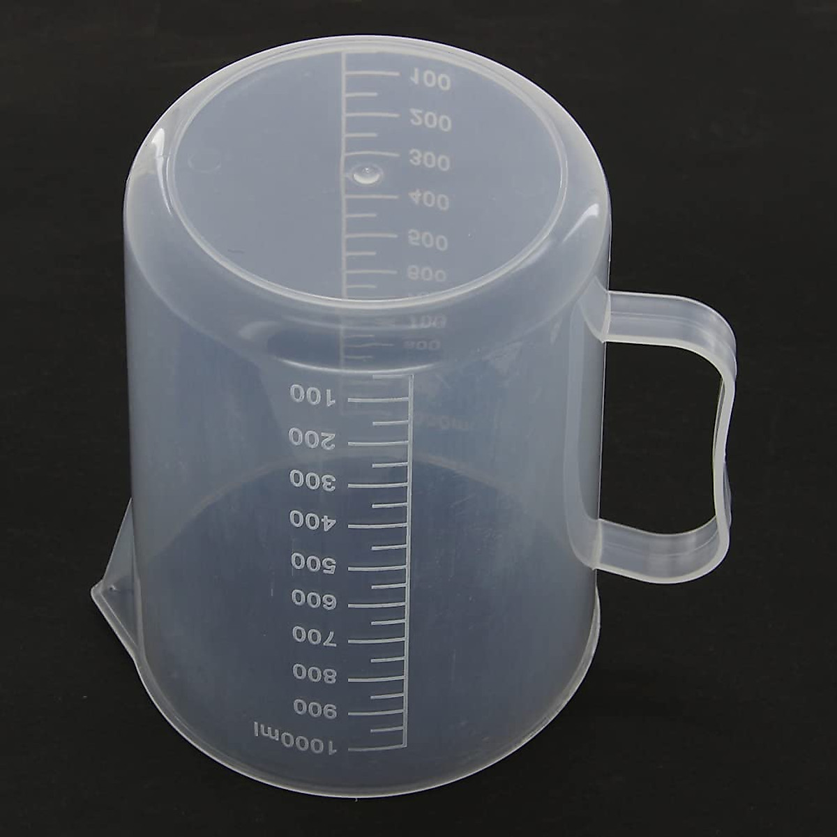 Heyiarbeit Measuring Cup 1000ml PP Plastic Graduated Beaker Transparent for Lab Kitchen Liquids