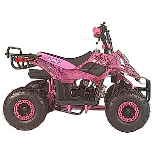 X-PRO Eagle 110 110cc Kids ATV Quad Youth ATV ATVs 4 Wheels (Leaf Pink, Tested and Assembled)