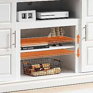 IDEALHOUSE Farmhouse Modern TV Stand, 58 x 15.7 x 33.8 inches, White