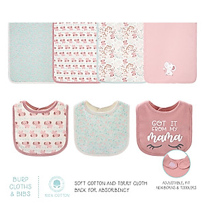 The Peanutshell Newborn Clothes & Accessories Set | 30 Piece Layette Gift Set | Fits Newborn to 3 Months | Pink Elephant & Floral