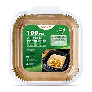 Aieve Non-Stick Disposable Paper Liner, Air Fryer Accessories Compatible with Ninja Foodi AG301(100Pcs)