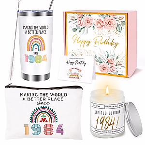 40th Birthday Gifts Women, 40th Birhtday Gifts for Her, Women 40 Gifts, 40th Gift Baskets, Unique Funny 40th Birthday Ideas, 40 Years Old Gifts for Sister Friend Mom Wife Coworker Born in 1984