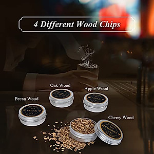 FOLLOWIN Old Fashioned Drink Smoker Kit with Torch and Wood Chips, Smoke Top for Infuse Cocktail ,Bourbon,Wine, Delicate Packaging Whiskey Smoker Gifts for Men,Father,Husband