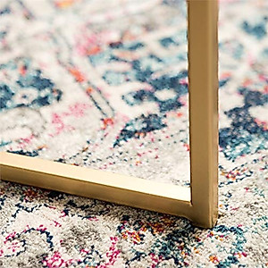 Walker Edison Modern Glam Round Accent Faux White Marble Coffee Table with Gold X-Base, 36 Inch