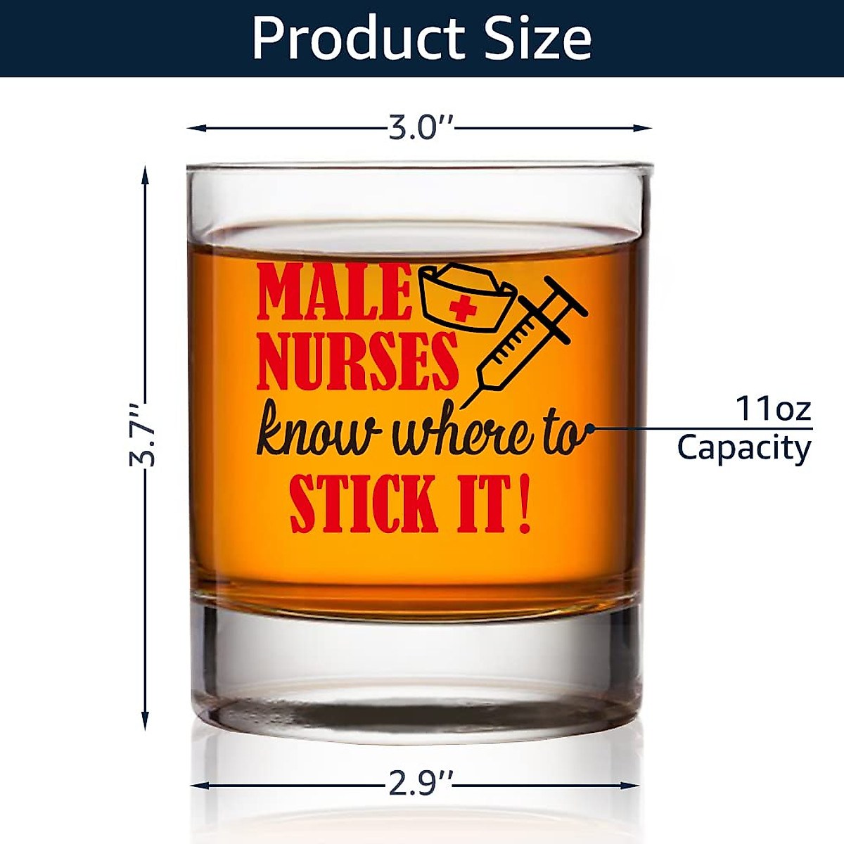TOUNER Male Nurses Know Whiskey Glasses, Nurse Whiskey Glass, Male Nurse Gift, Nurse Appreciation Gift For Him, Funny gift For Nurse, Men, Coworkers, Nurse Week Gifts, Retirement Gifts For Nurse