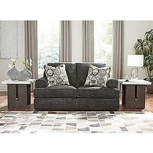 Signature Design by Ashley Karinne Casual Loveseat with Non-skid Legs, Gray