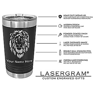 LaserGram 16oz Vacuum Insulated Pint Tumbler, Boat Anchor, Personalized Engraving Included (Black)